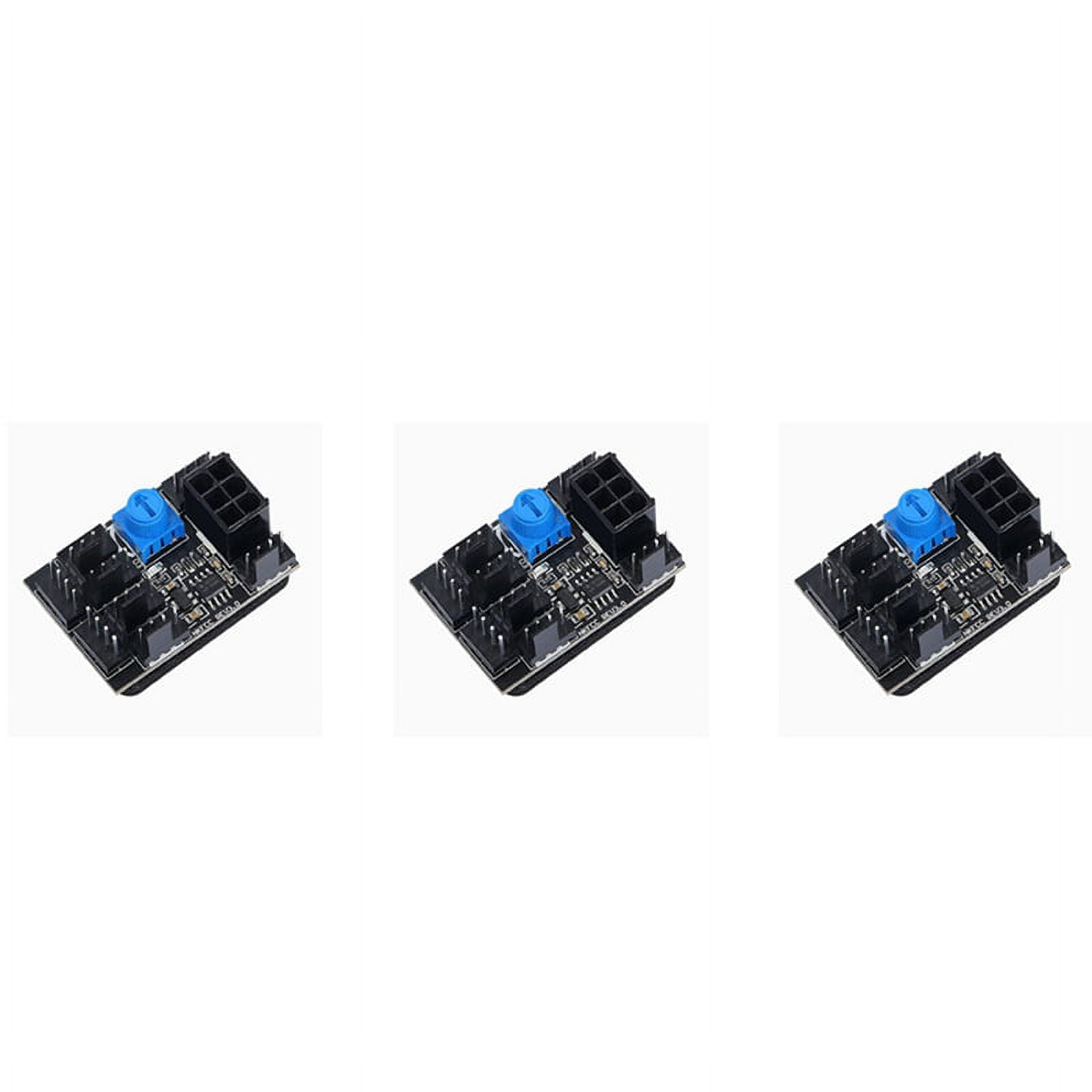 3X 3-Pin 4-Pin Fan Adapter PWM PC Case Cooling Fan Hub 8-Way Splitter ...