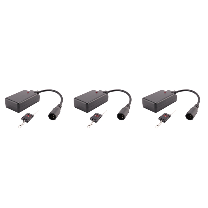3X 3 Pins XLR Wireless Remote Control Receiver for Smoke Fog Machine DJ ...