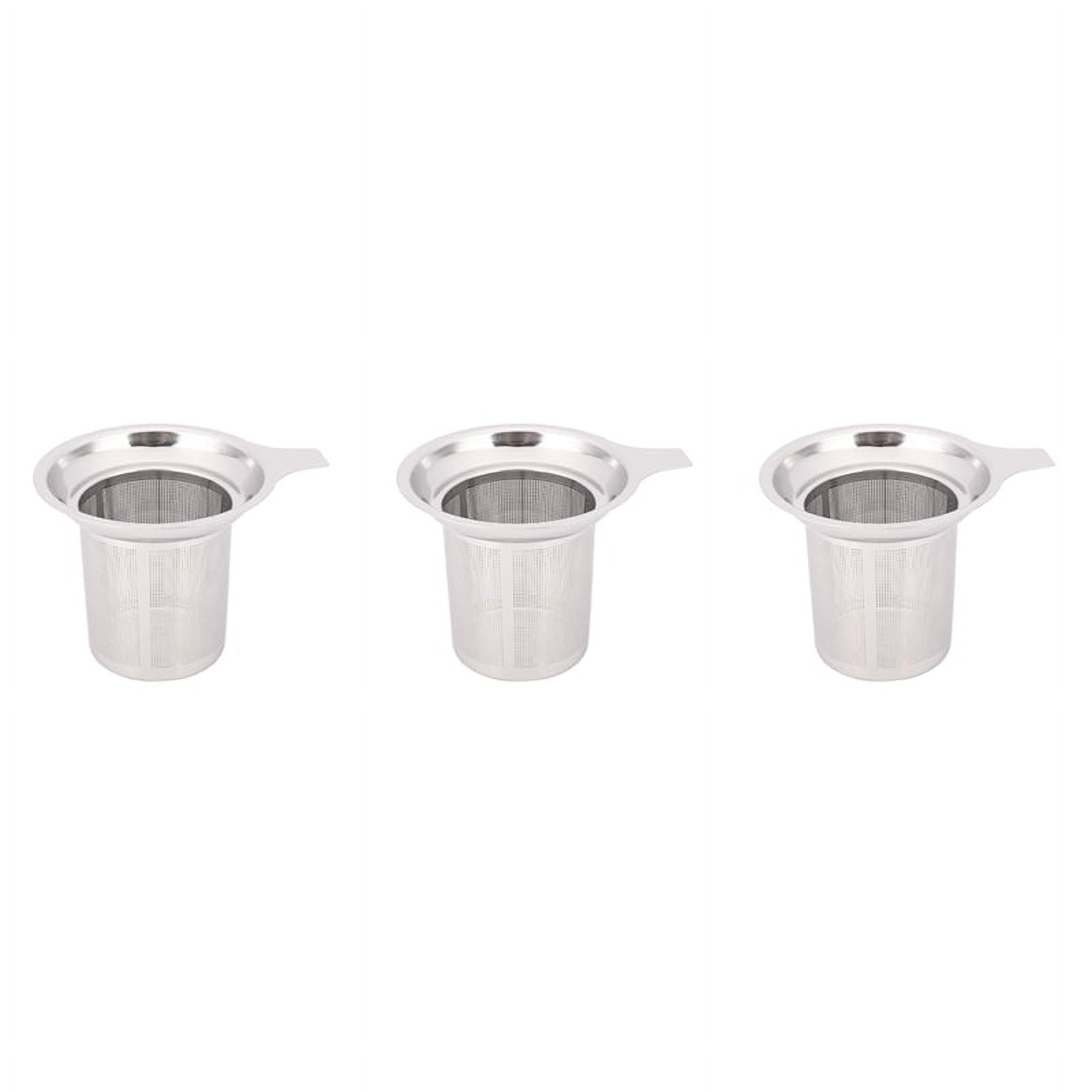 3X 304 Stainless Steel Fine Mesh Filter Tea Infuser Fine Reusable ...