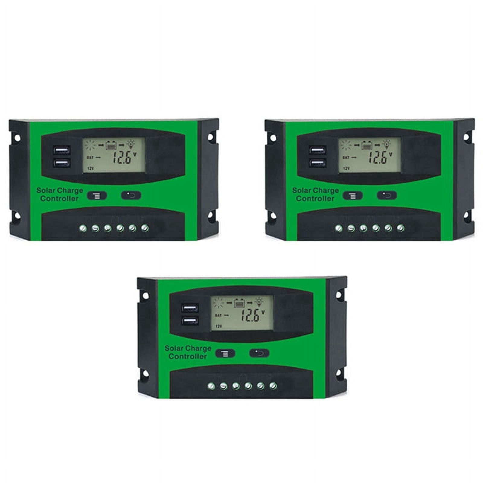 3X 30A 12V 24V Solar Controller LCD Function Dual USB 5VDC Output Solar ...