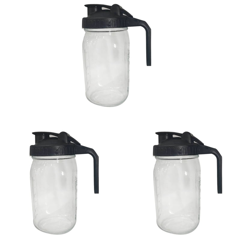 3X 32Oz Jar Pour Spout Lid -Glass Pitcher with Lid ,Breast Milk Pitcher ...