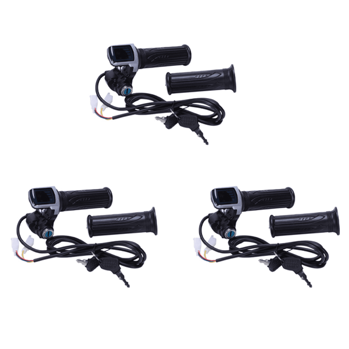 3X 36V Universal Electric Bicycle Throttle Handle with LEDDisplay ...