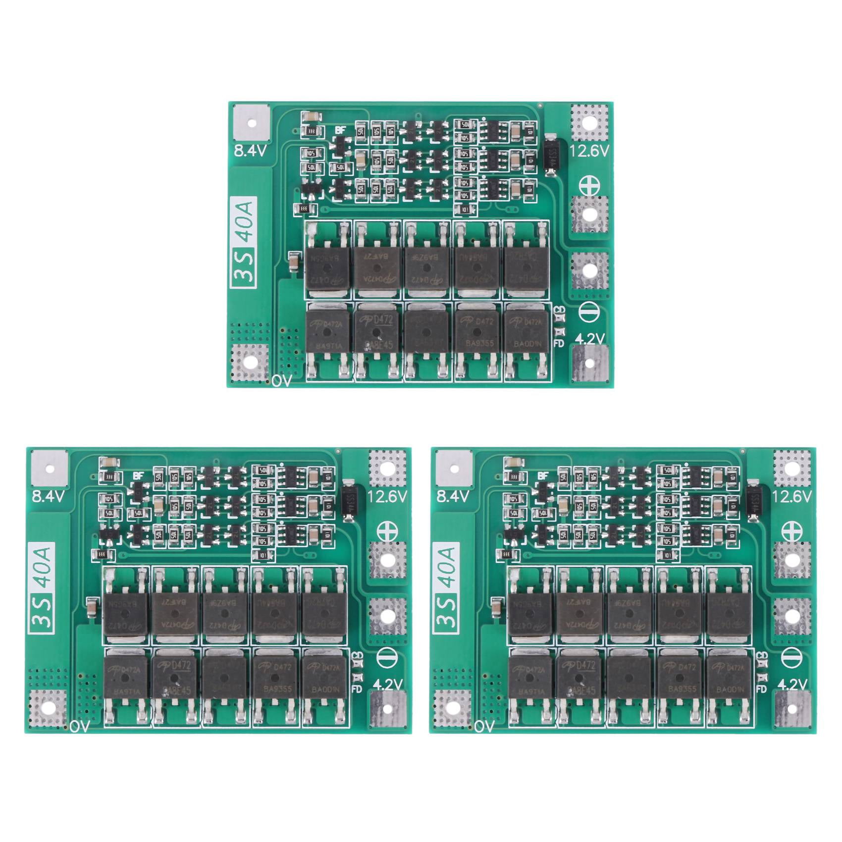 3X 3S 40A 18650 Li-Ion Lithium Battery Charger Protection Board Pcb for ...