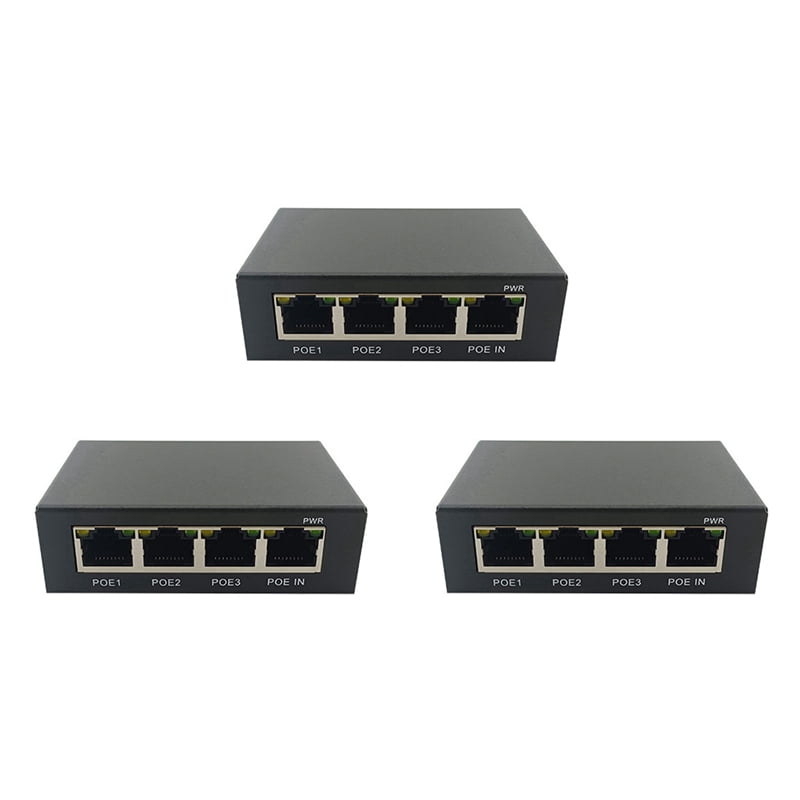 3X 4 Port Gigabit POE 100/1000M Network Switch Extender IEEE802.3Af/At ...