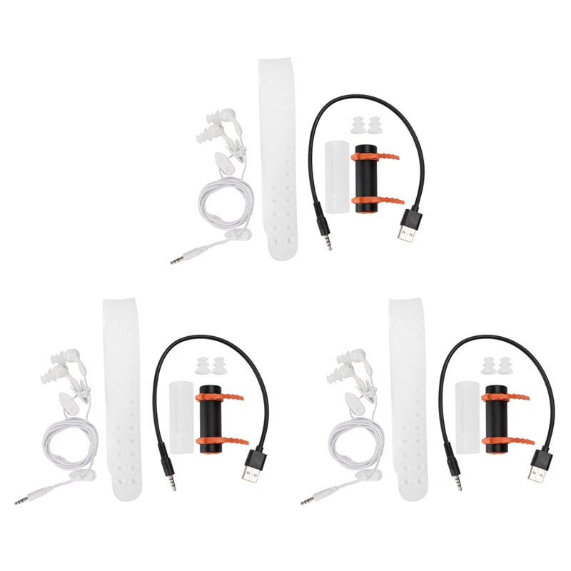 3X 4GB USB MP3 Player Waterproof Swimming Diving Surfing Black Headset ...