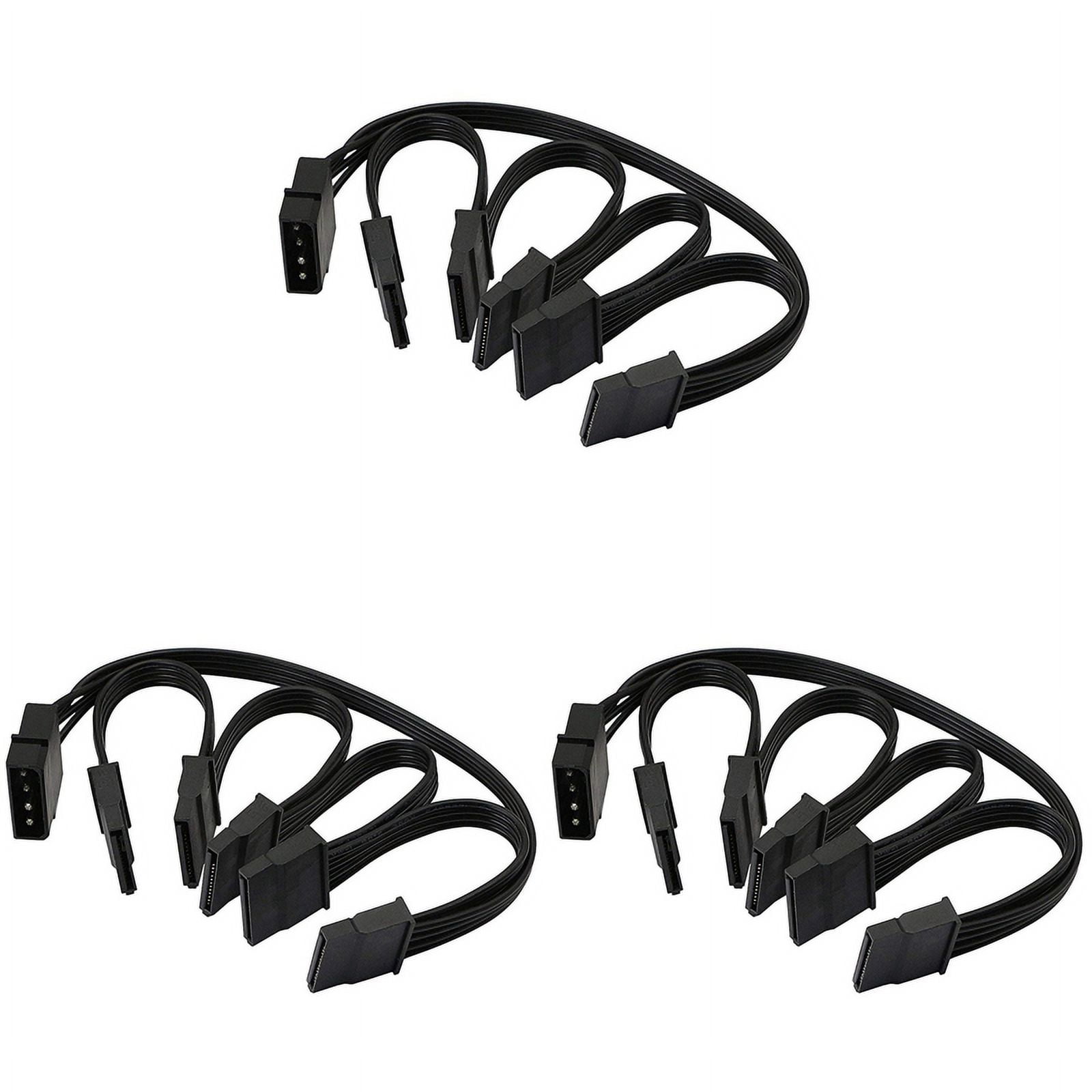 3X 4Pin IDE 1 to 5 15Pin Hard Drive Power Supply Splitter Cable for DIY ...