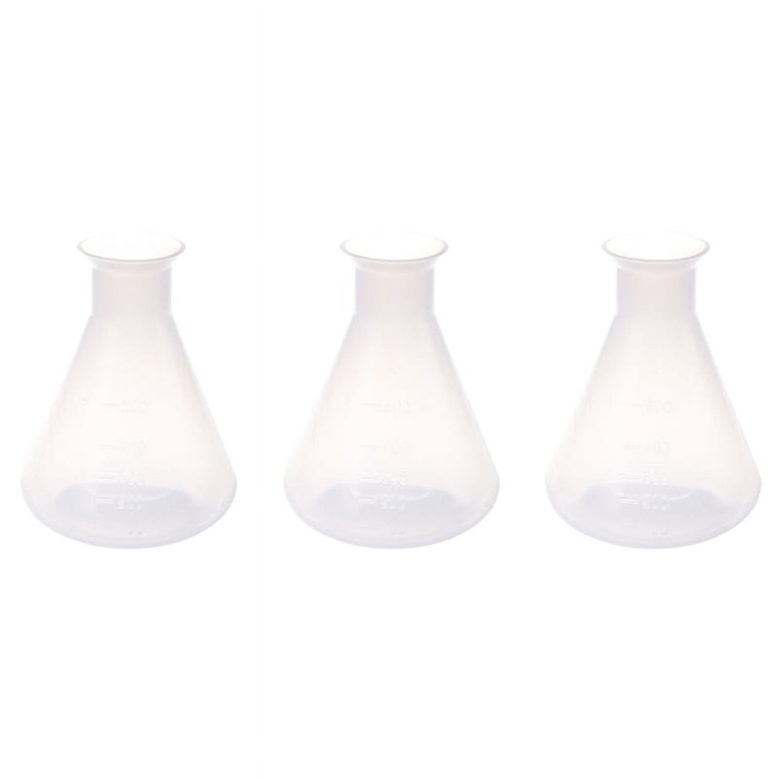 3X 500Ml Clear Plastic Laboratory Chemical Conical Flask Bottle ...