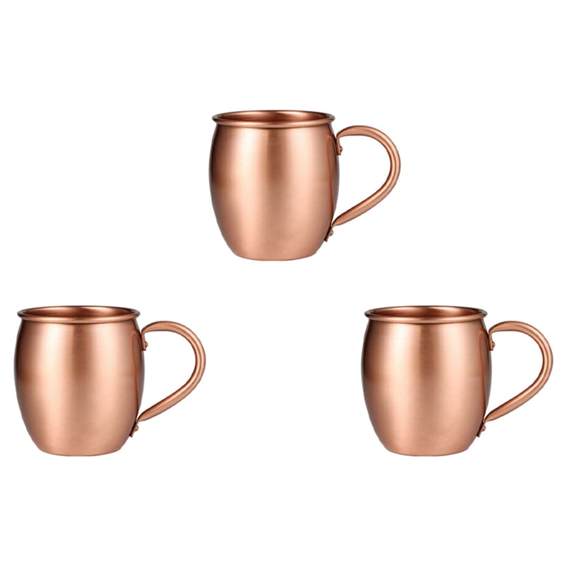 3X 530ML 100% Pure Copper Mug Mug Drum Cup Cocktail Cup Pure Copper Mug ...