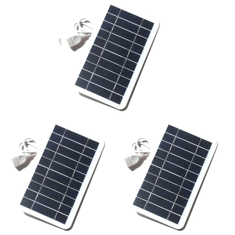 3X 5V High Power USB Solar Panel Outdoor Waterproof Hike Camping Portable Cells Battery Solar ...