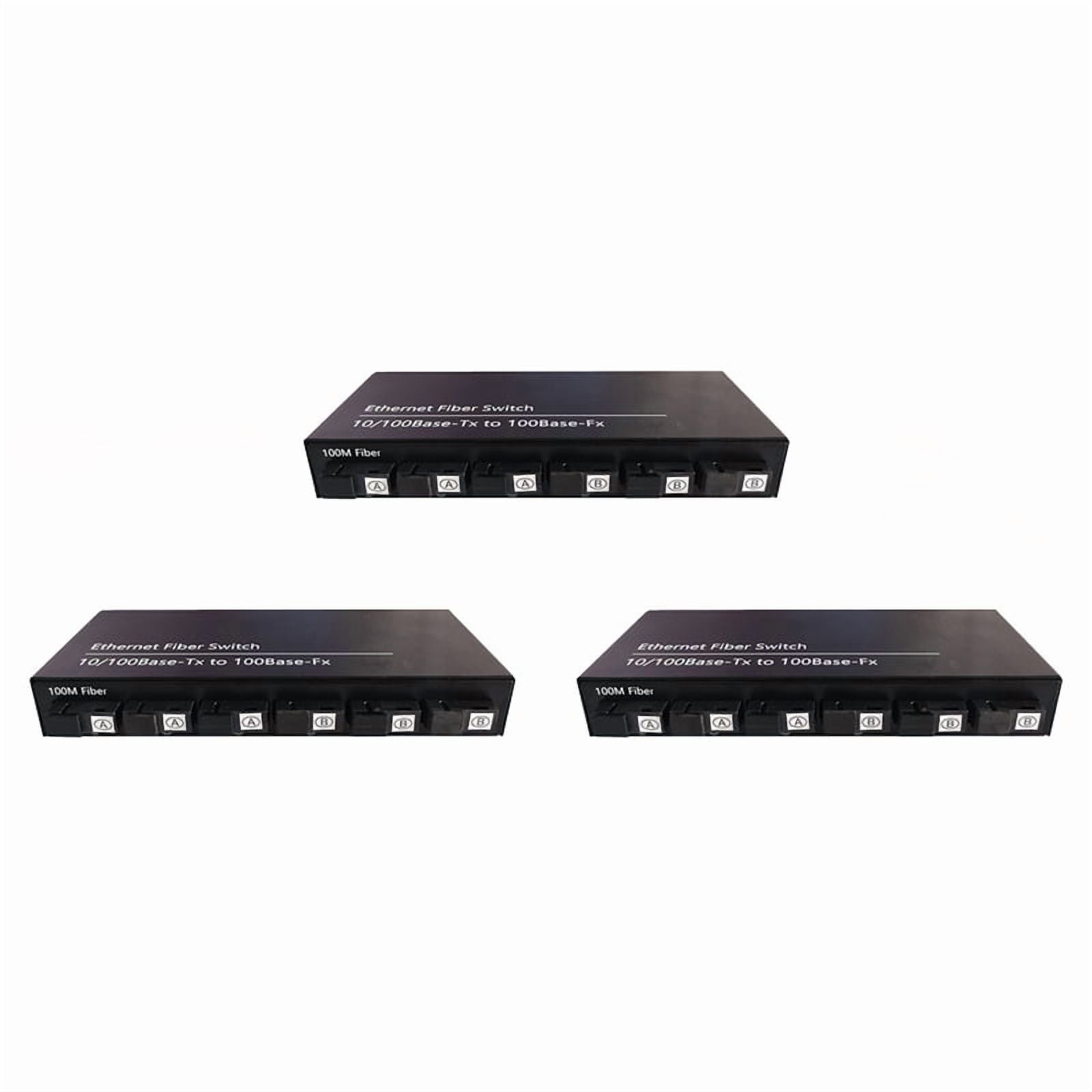 3X 6Port 10/100M Ethernet Switch 6 Fiber Port 25KM 2UTP RJ45 Fiber ...