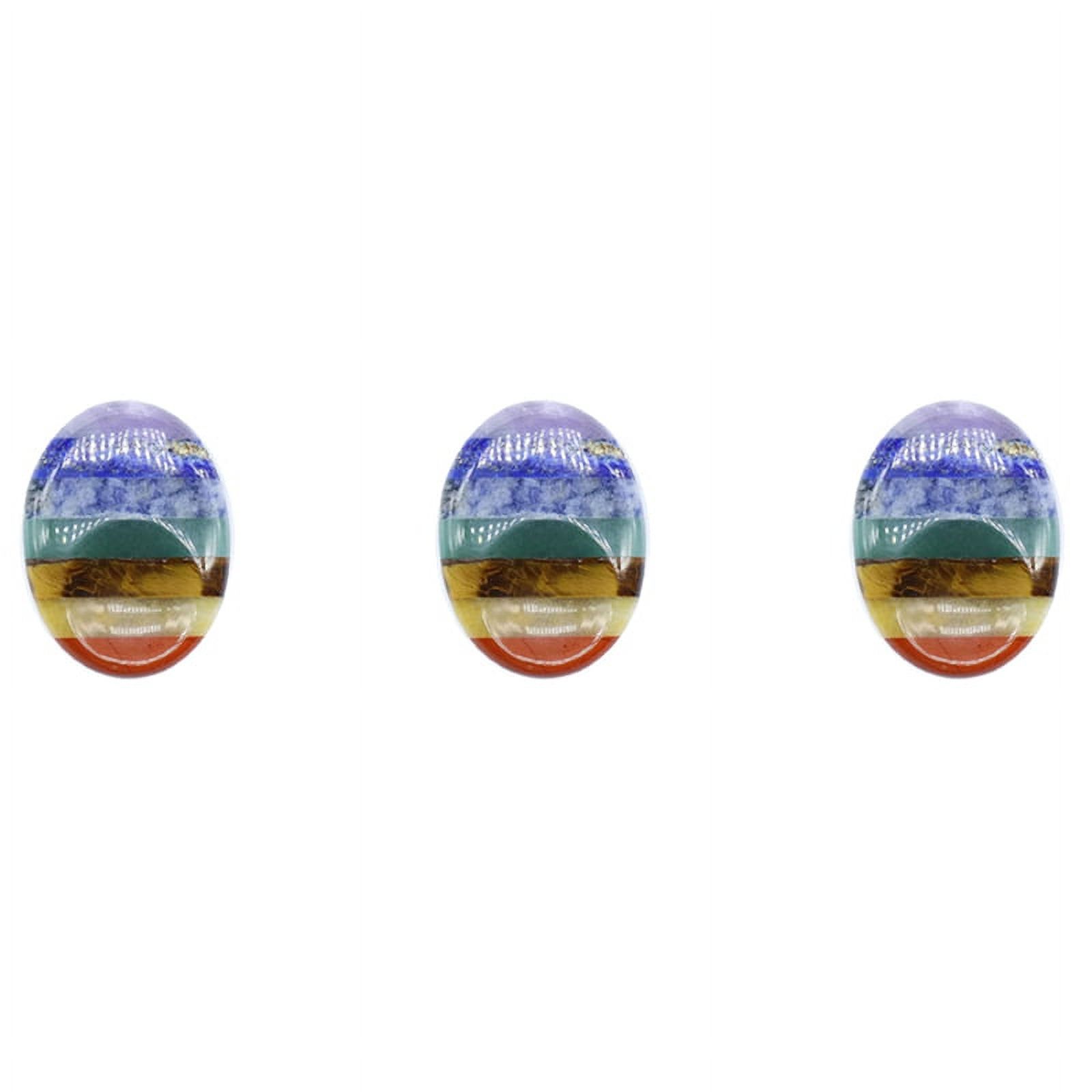 3X 7 Chakra Thumb Worry Stone for Anxiety Stress Relief Crystal Therapy ...
