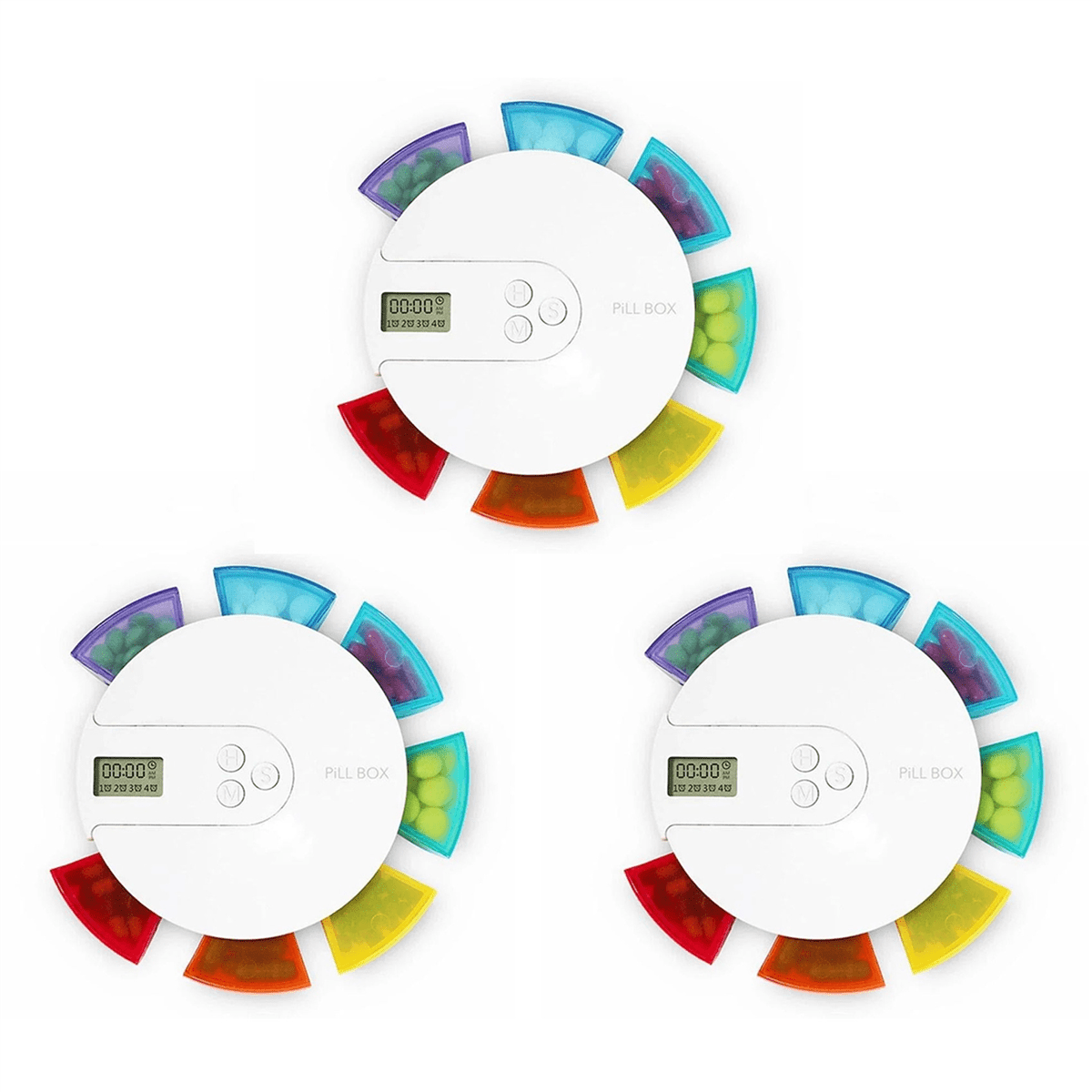 3X 7-Day Automatic Pill Dispenser Weekly Smart Timing Pill Reminder for ...