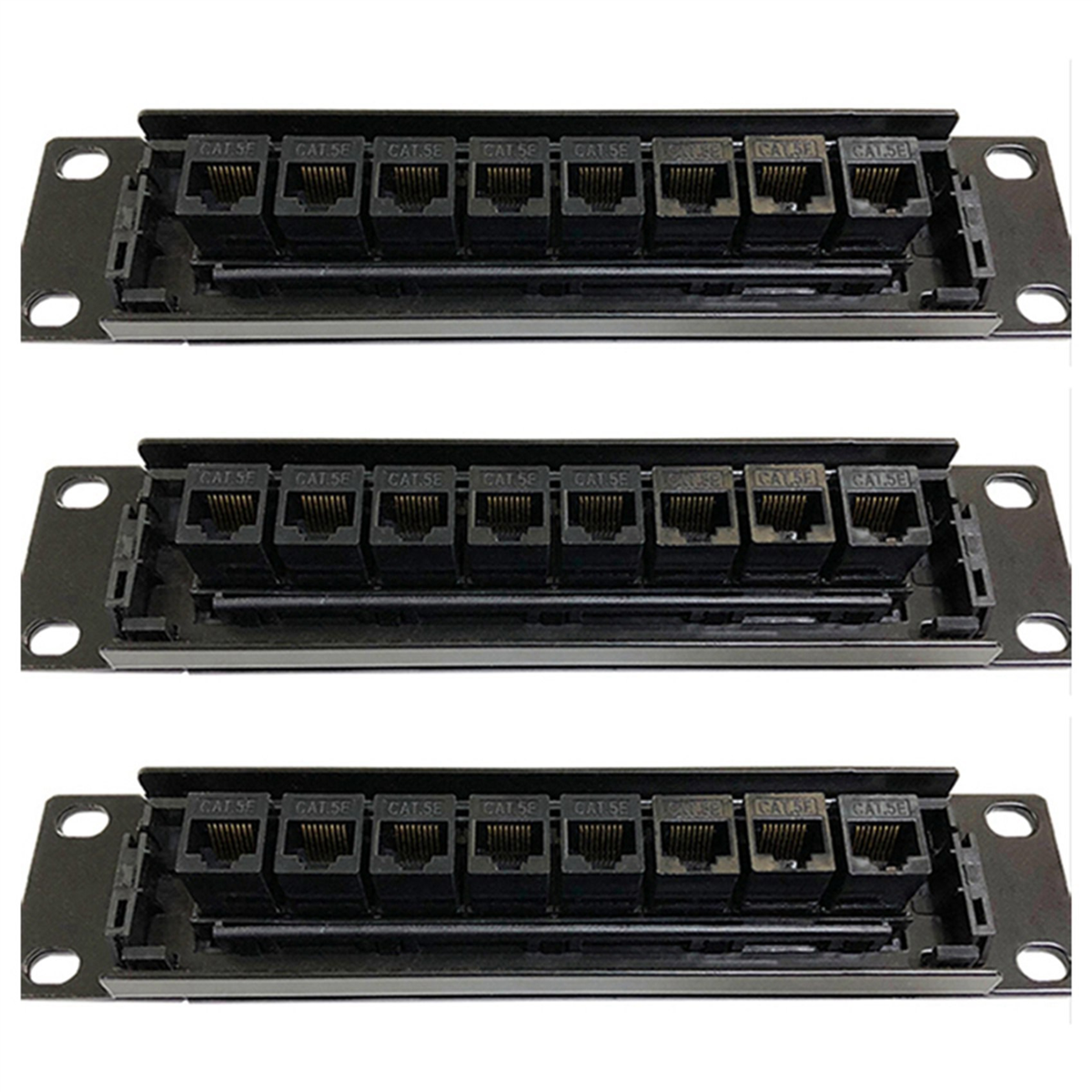 3X 8 Port Straight-Through CAT6 Patch Panel RJ45 Network Cable Adapter ...