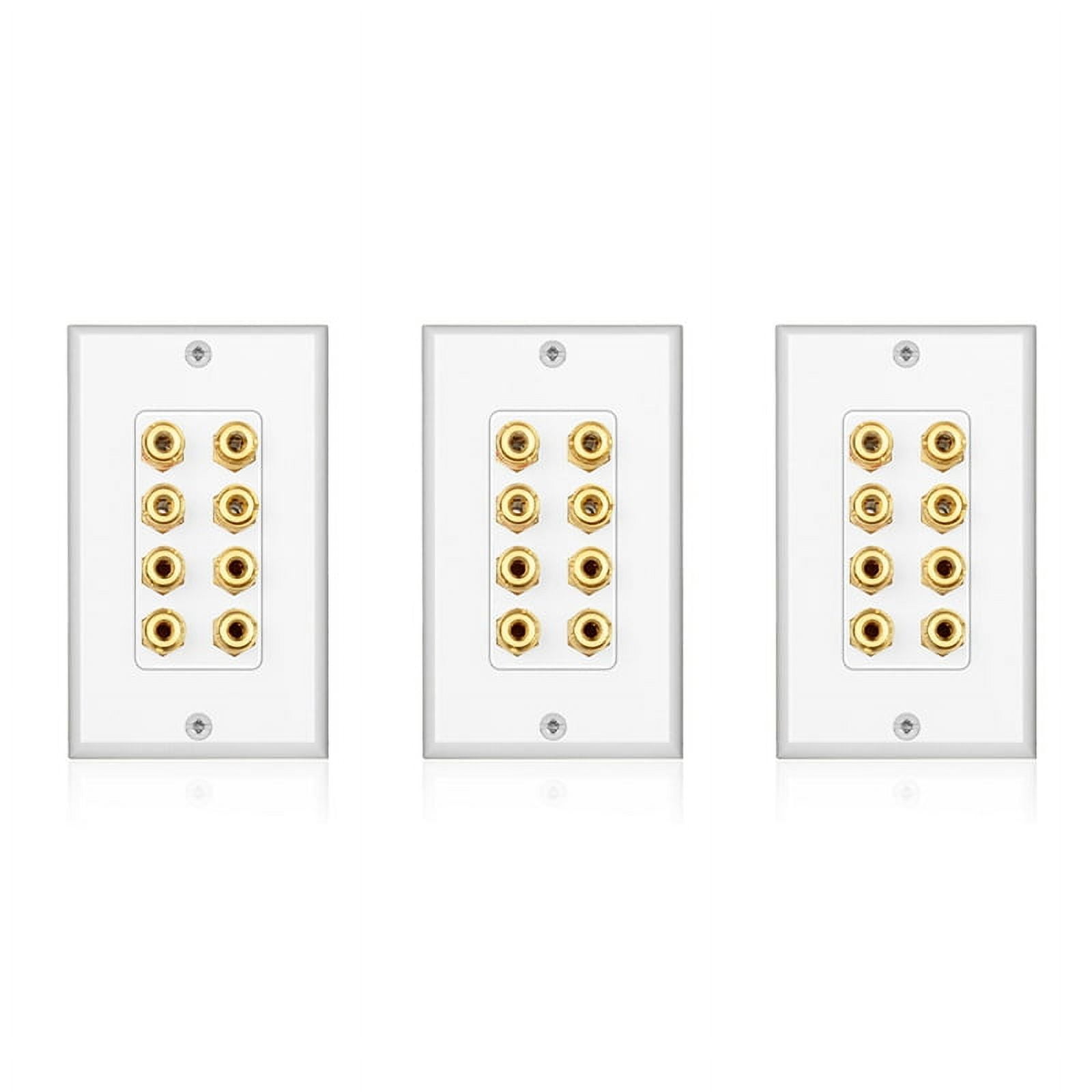 3X 8 Posts Speaker Wall Plate Home Theater Wall Plate Audio Panel for 4 ...