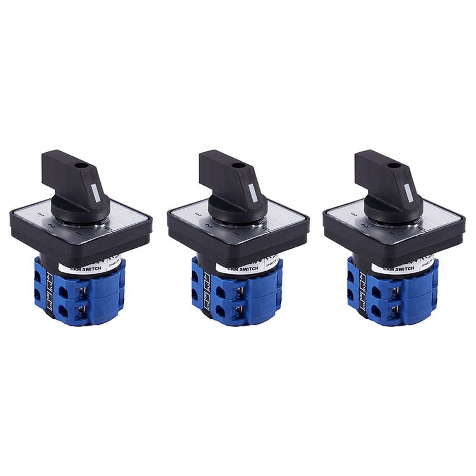 3X 8 Terminals 5 Positions Master Control Rotary Cam Switch 20A Black ...