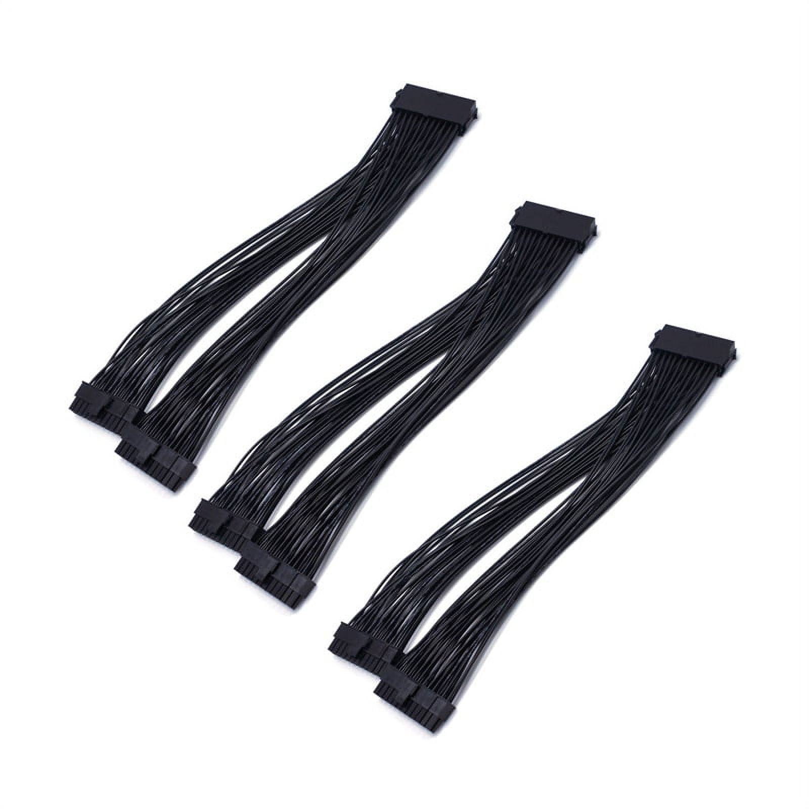 3X ATX 24Pin 1 to 2 Port Power Supply Extension Cable PSU Male to ...