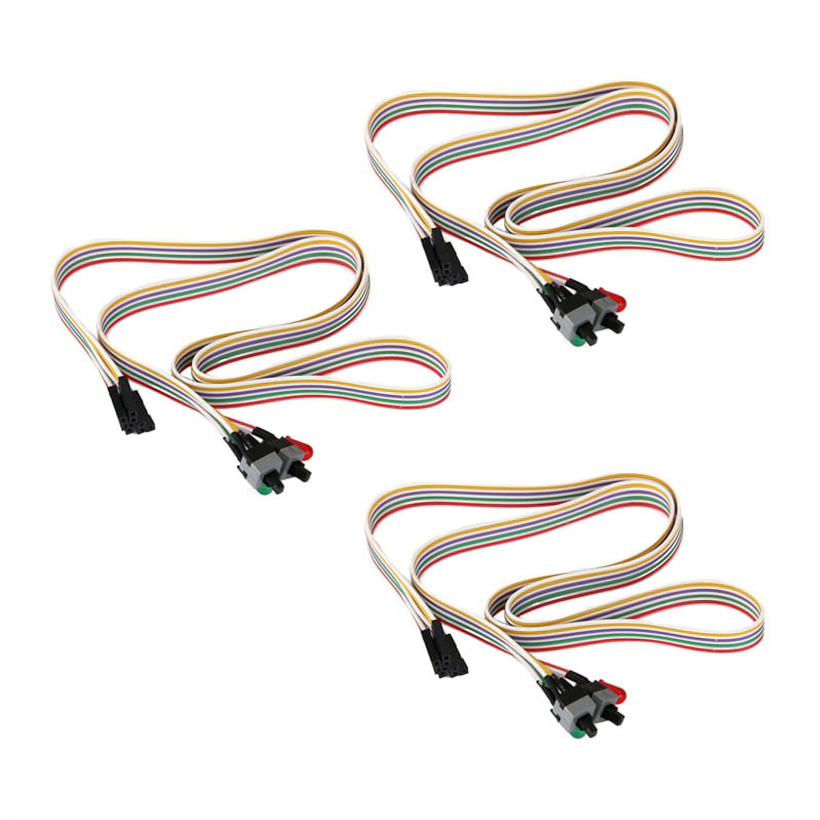 3X ATX PC Computer Motherboard Power Cord 2 Switch on with LED Light On ...