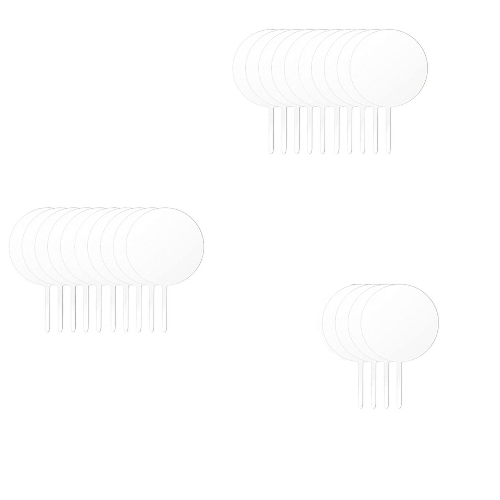3X Acrylic Cake Topper Round Cupcake Topper Blank Cake Topper Stick,DIY ...
