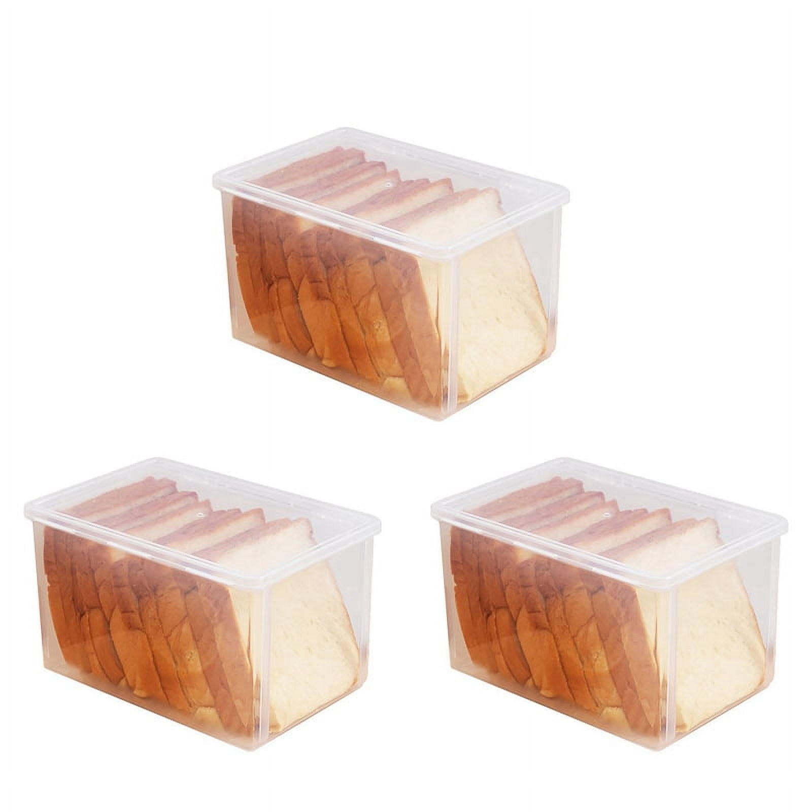 3X Airtight Bread Storage Containers Bread Box Plastic Reusable Loaf ...