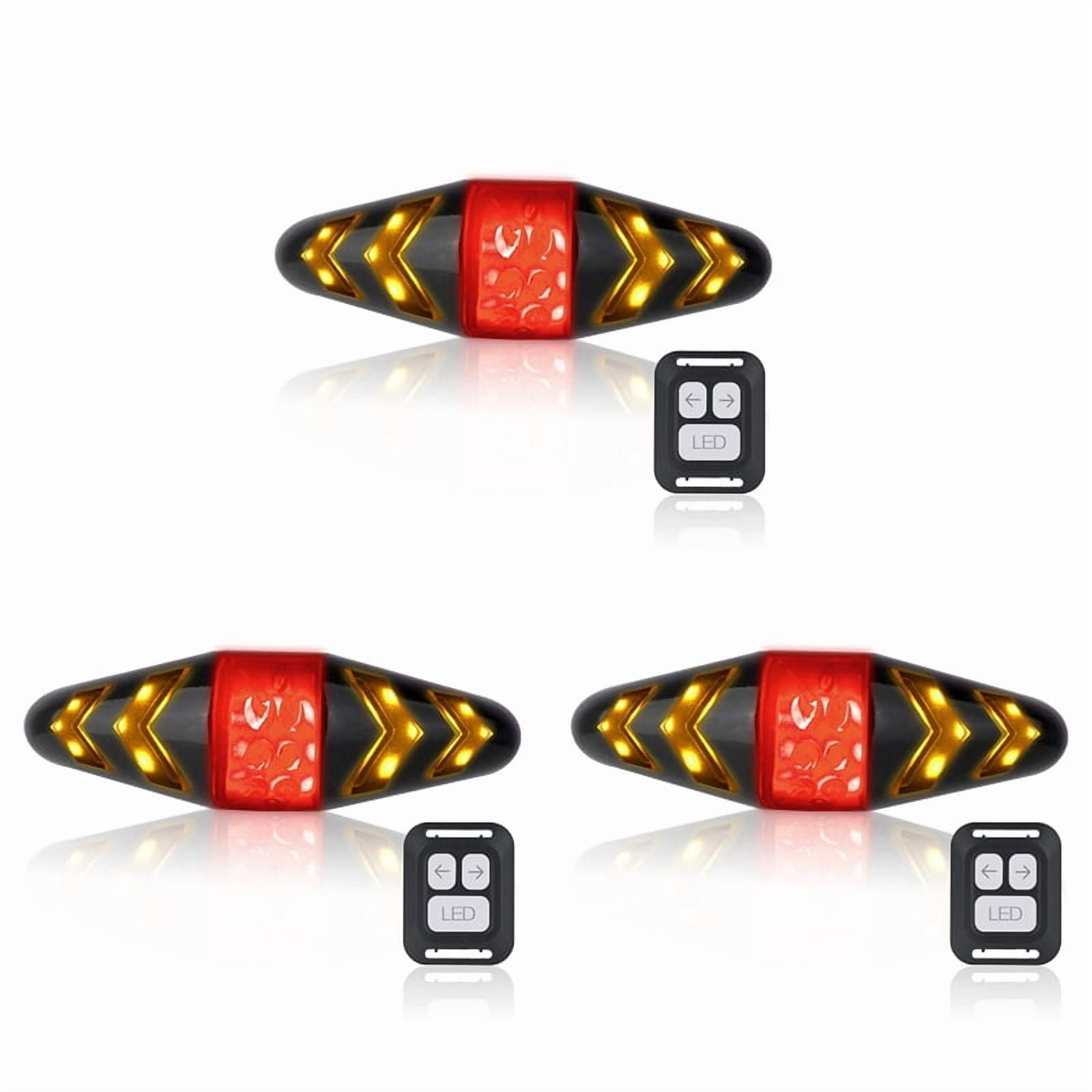 3X Bike Tail Light with Turn Signals, USB Rechargeable Ultra Bright LED Safety Warning Bike ...