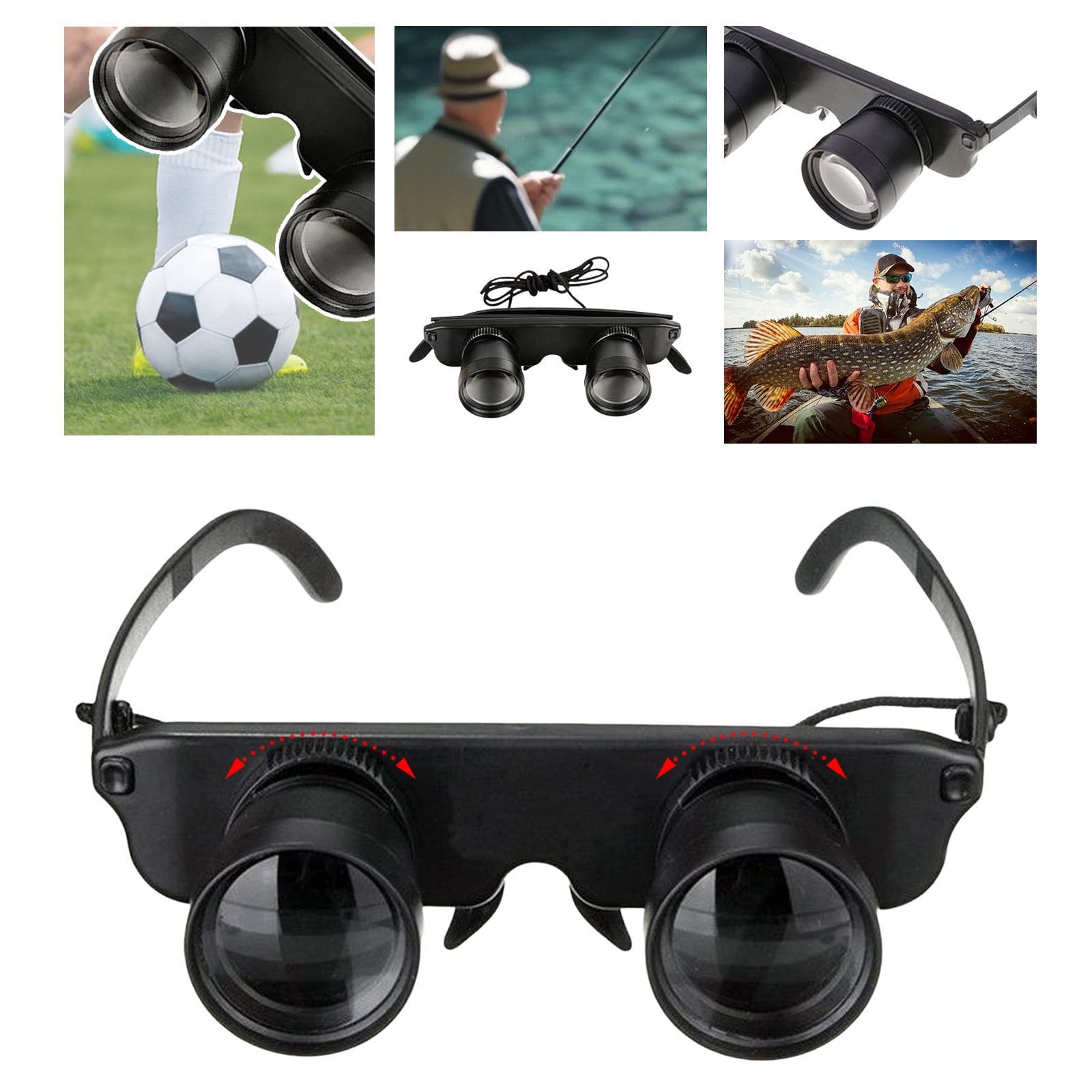 3X Binocular Glasses Hands-Free - Portable Folding HD Lens for Fishing ...