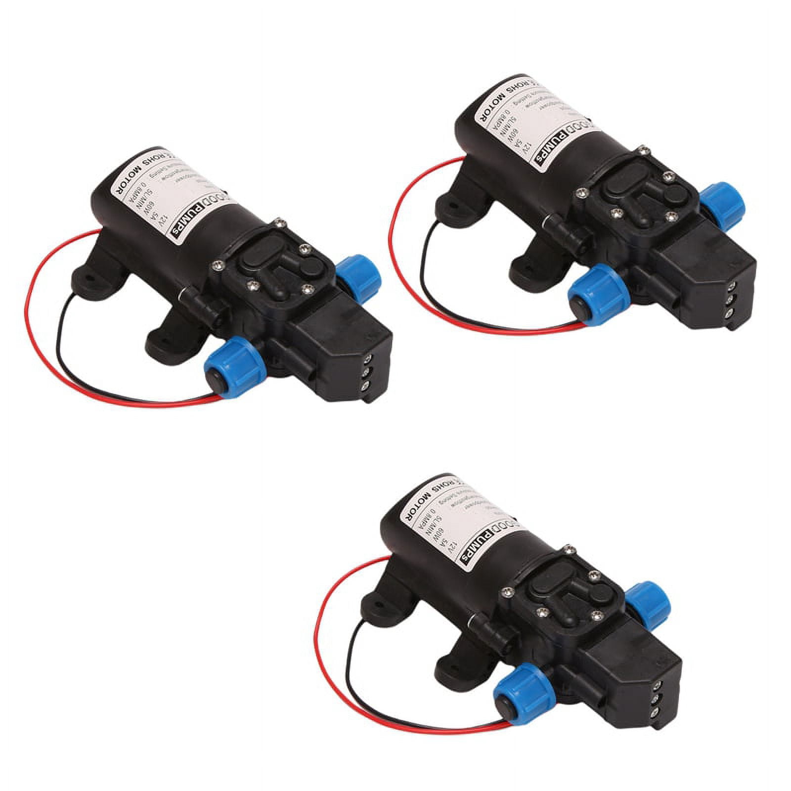 3X Black DC 12V 60W High-Pressure Mini Membrane Water Pump Automatic ...