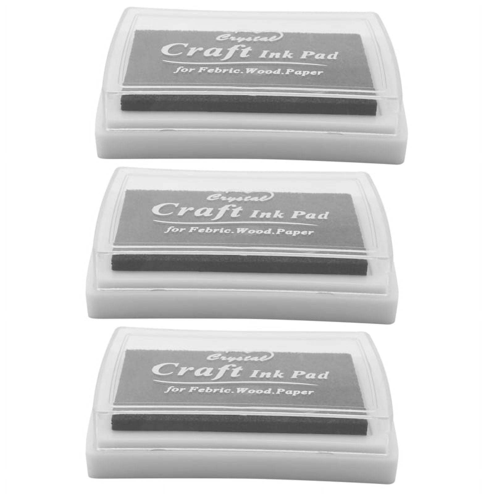3X Black Ink Pad Inkpad Rubber Stamp Finger Print Craft Non-,3 x Ink ...