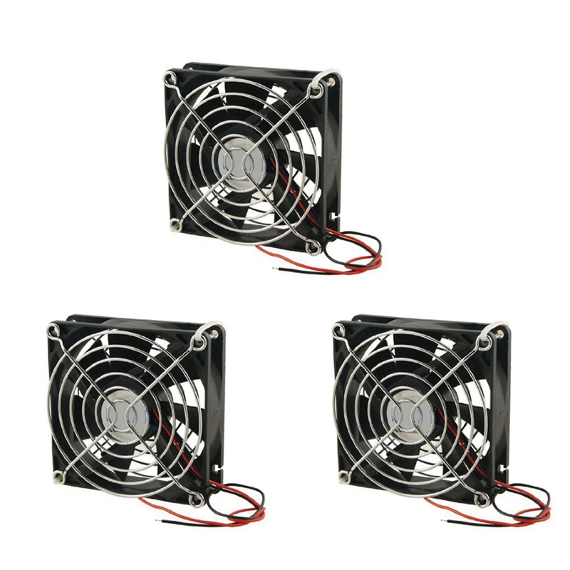 3X Black Plastic Housing DC 24V CPU Cooling Fan W Metal Finger Guards ...