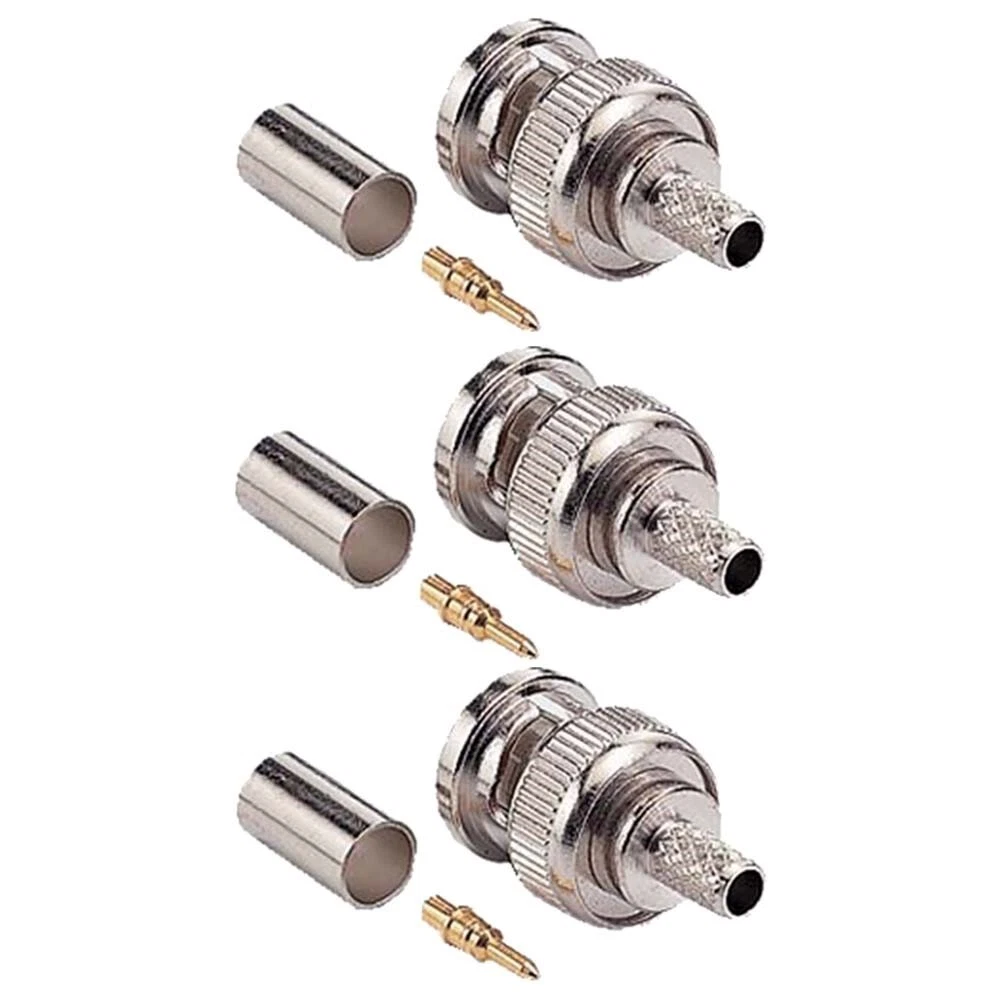 3X Bnc Male Crimp-On Connector For Coax Coaxial Cable Rg59/62 - Walmart.com