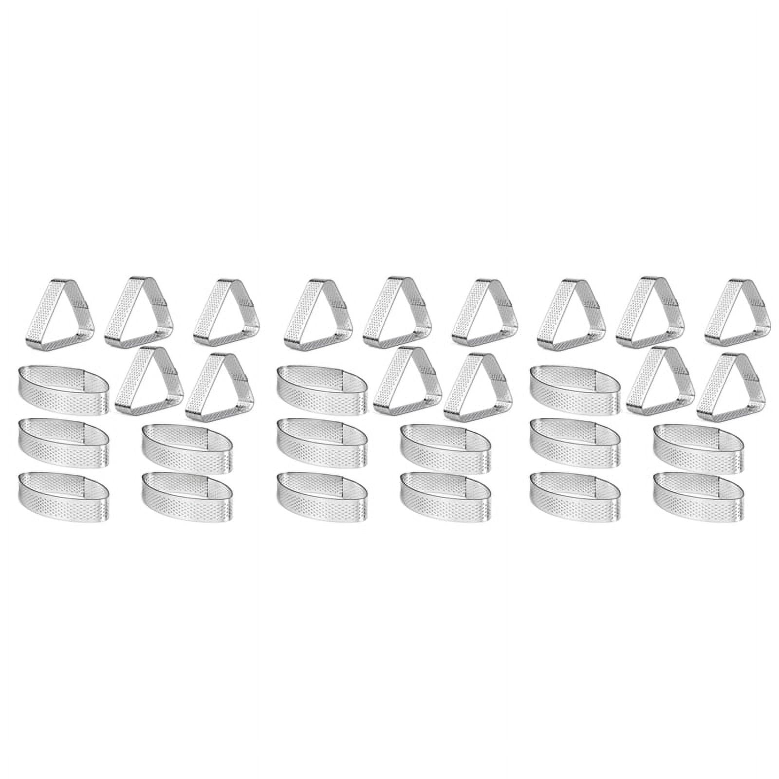 3X Boat Shape & Triple-Cornered Stainless Steel Tart Ring Tower Cake ...