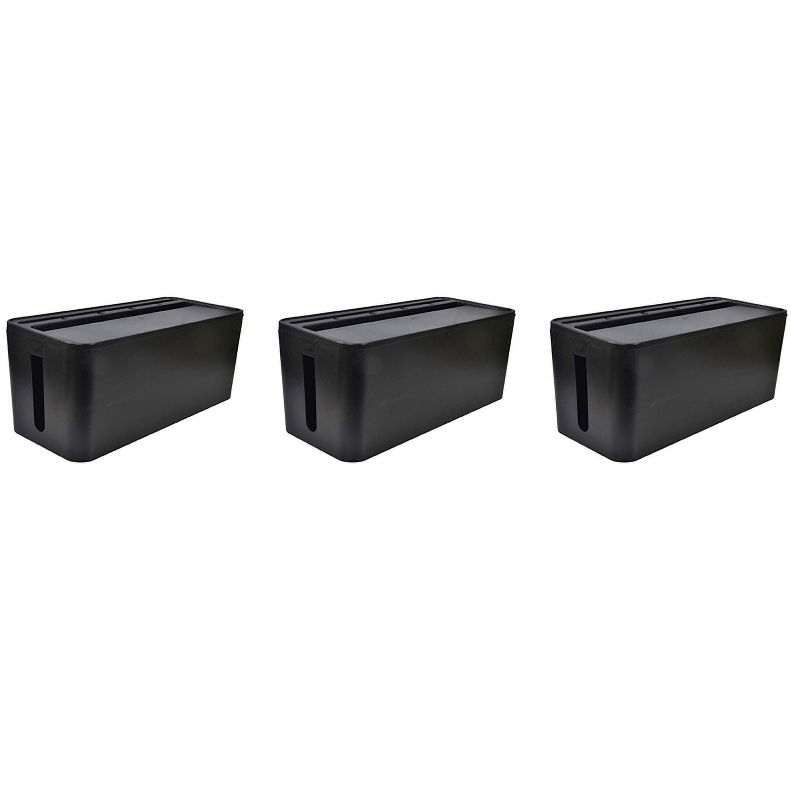 3X Box for Desk and Power Strip Box Solutions(Black) - Walmart.com