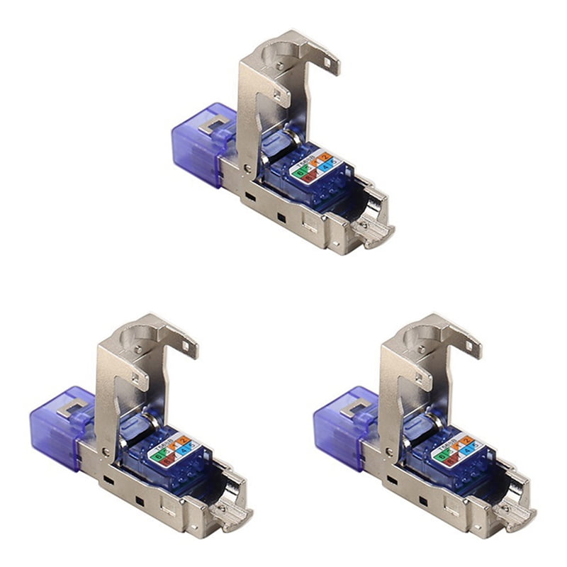 3X CAT8 RJ45 Connector Plug Without Crimping Tool CAT8 40Gbps 50U Zinc ...