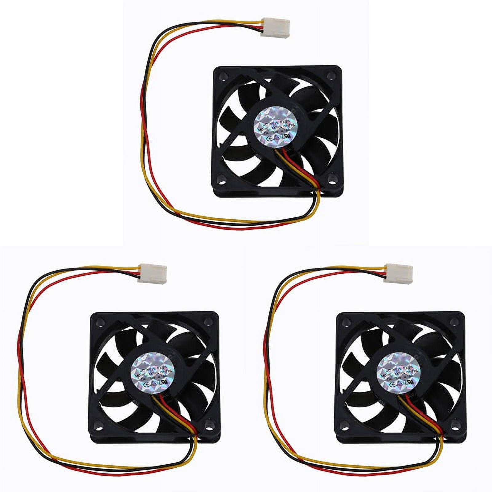 3X CPU Fan Radiator Fan 60 x 60 mm Box Computer - Black - Walmart ...