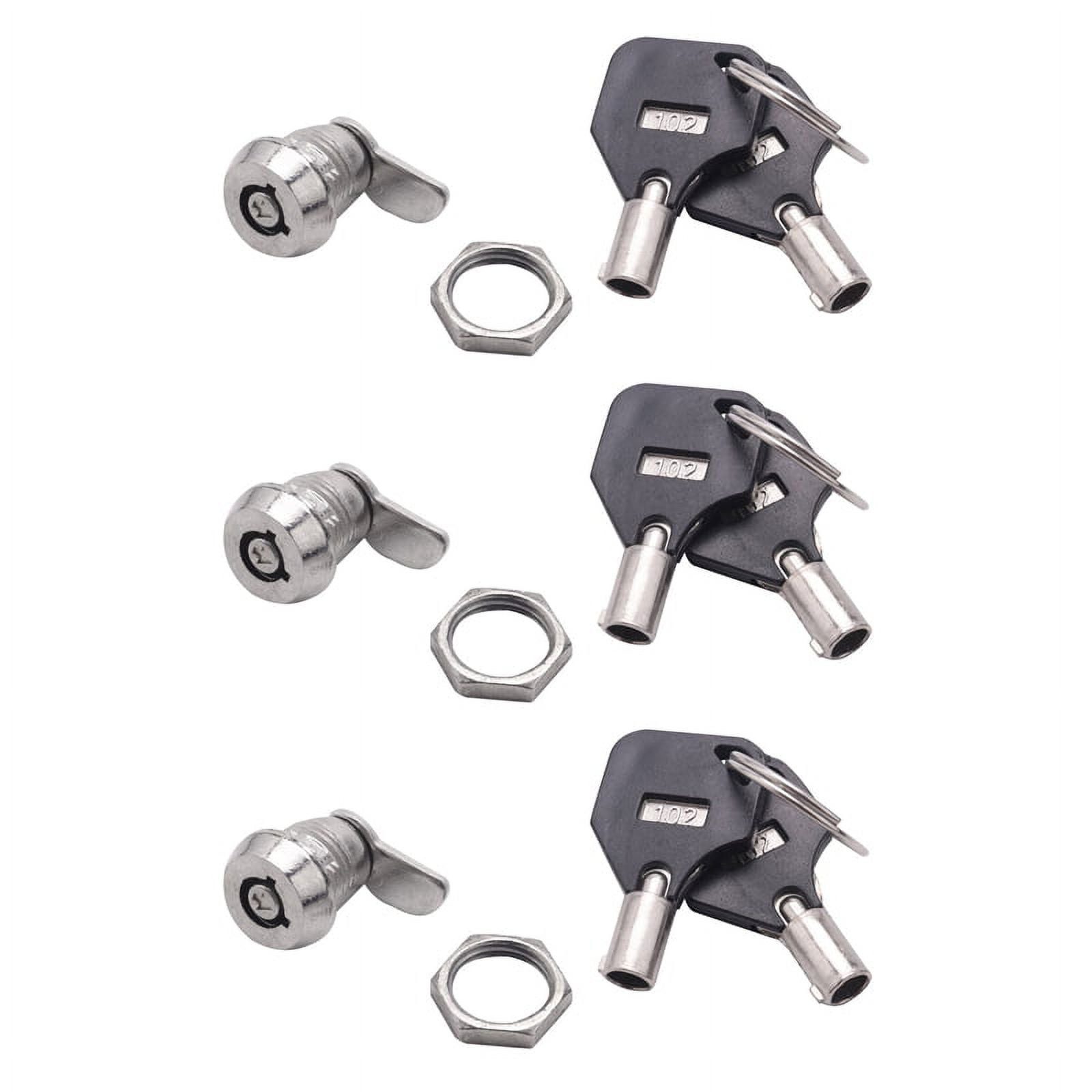 3X Cabinet Door Quarter Turn Security Tubular Cam Lock W Keys - Walmart.com