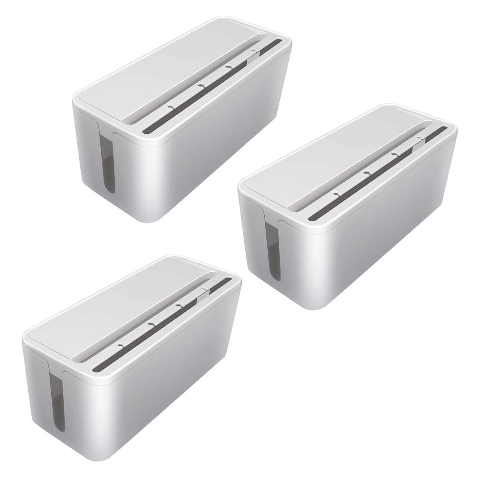 3X Cable Management Box, ABS Cable Organizer Cord Hider Box, Computer ...