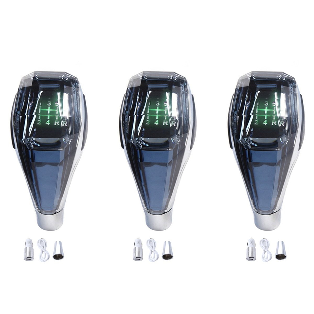 3X Car Universal LED Crystal Handles Manual Transmission Gear Shift ...