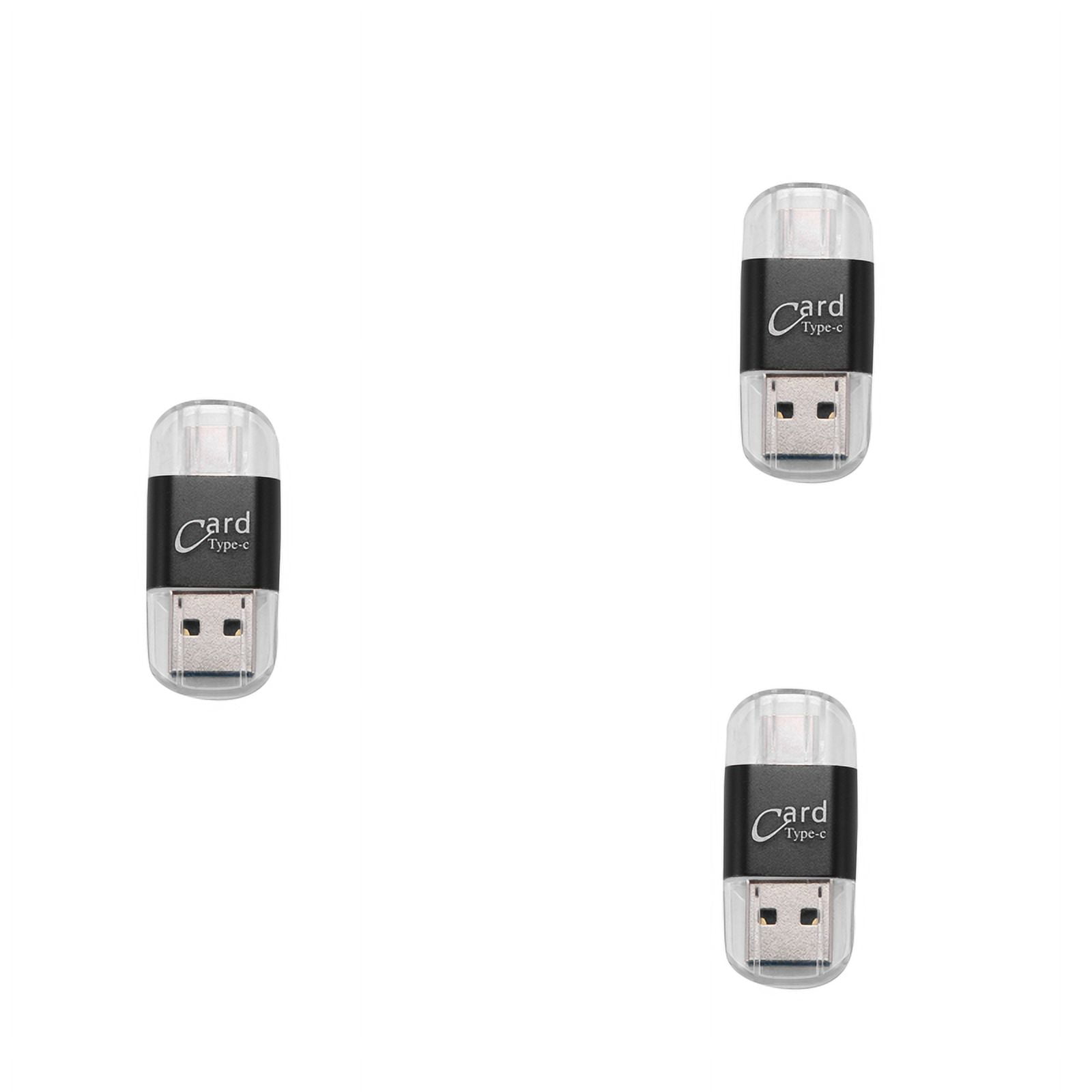 3X Card Reader Aluminum USB Type C OTG Micro-SD/TF External Memory Card ...
