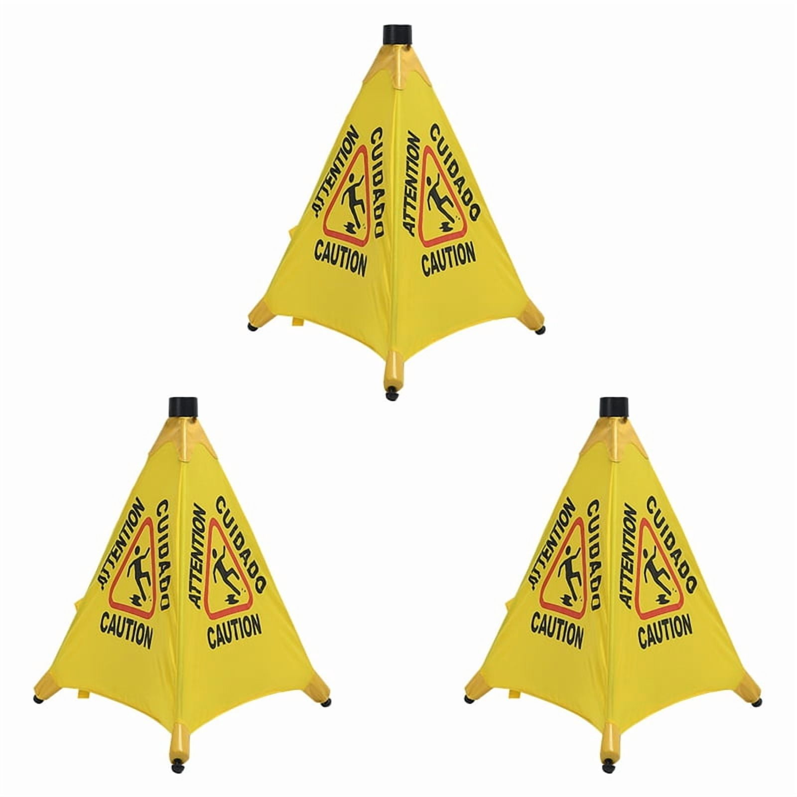 3X Caution Wet Floor Sign, Slippery When Wet Pops Up Sign, Wall Mounted ...
