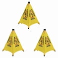 3X Caution Wet Floor Sign, Slippery When Wet Pops Up Sign, Wall Mounted ...