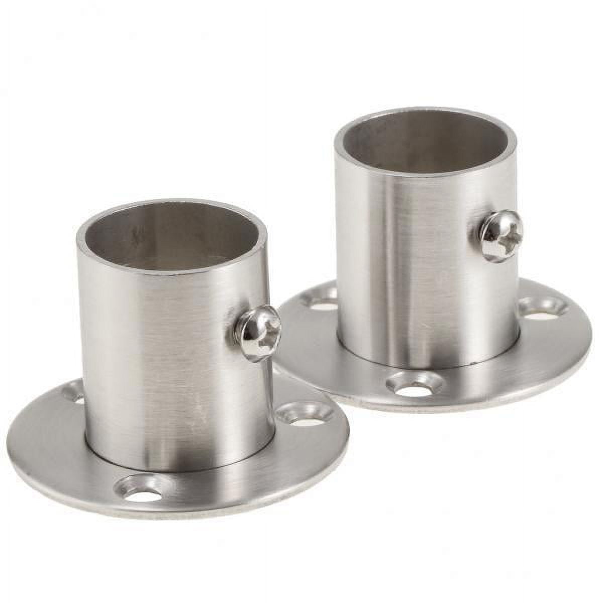 3X Chrome Tube Pipe Rotating Wardrobe Clothes Garment Rail End Socket ...