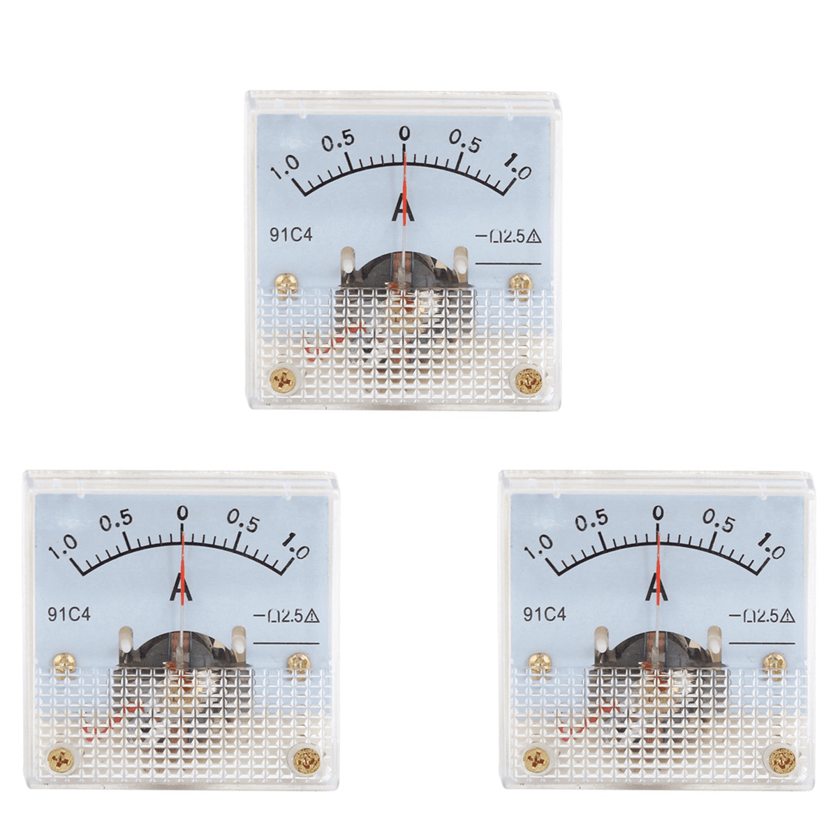 3X Class 2.5 Accuracy DC 0-1 A Ampere Analog Meter Ammeter 91C4 ...