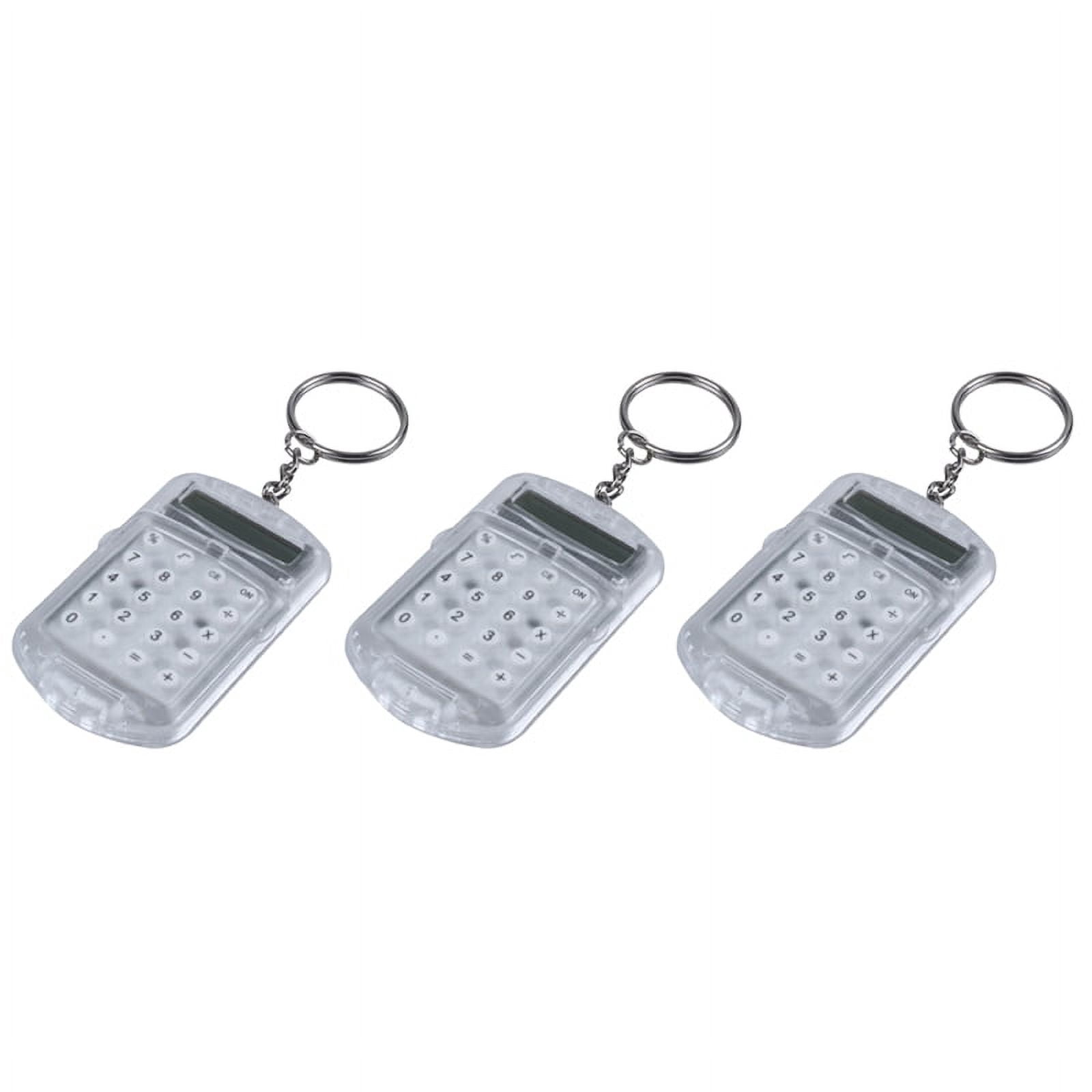 3X Clear Plastic Casing 8 Digits Electronic Mini Calculator W Keychain ...
