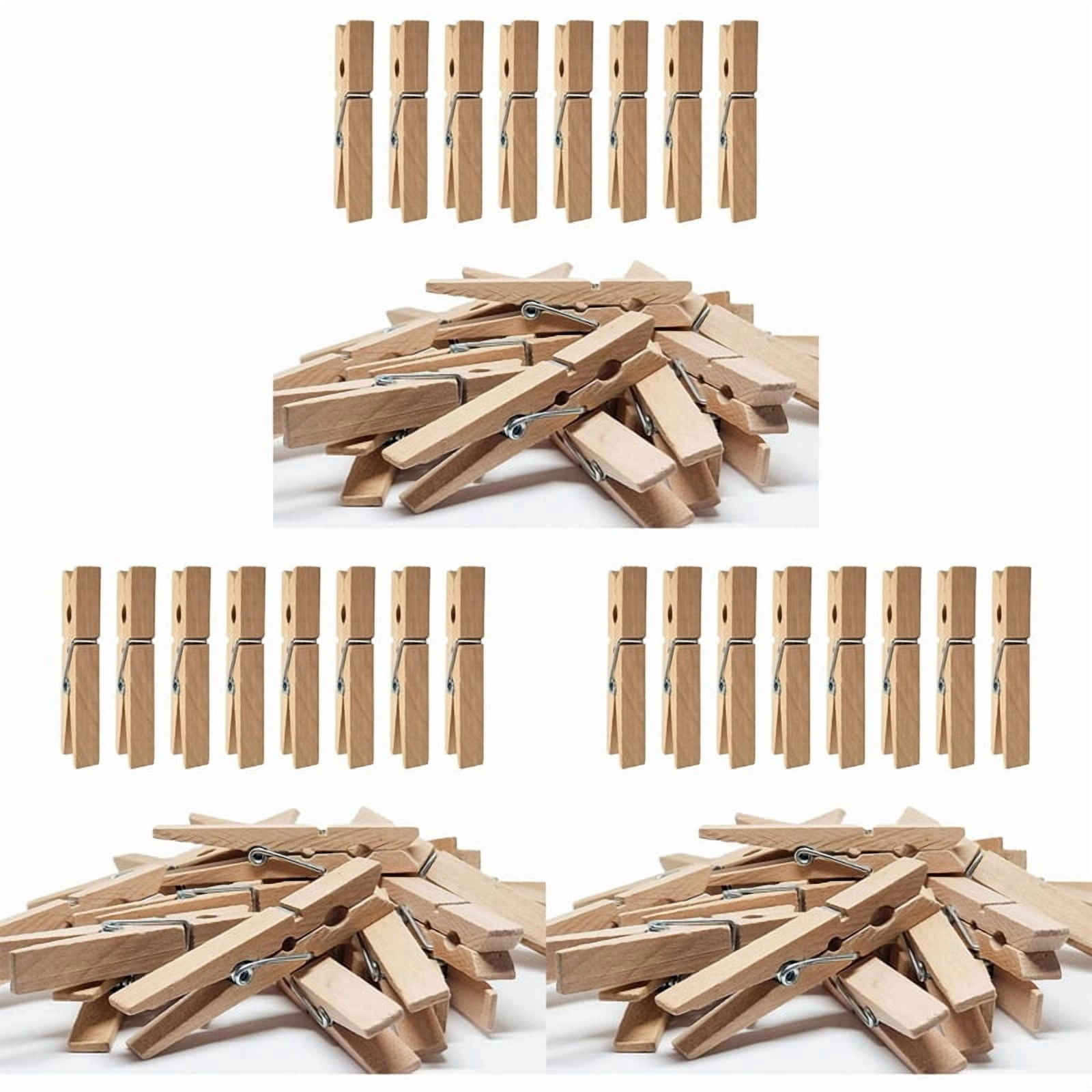 3X Clothes Pins Heavy Duty Outdoor with Spring, Wooden Clothespins for ...