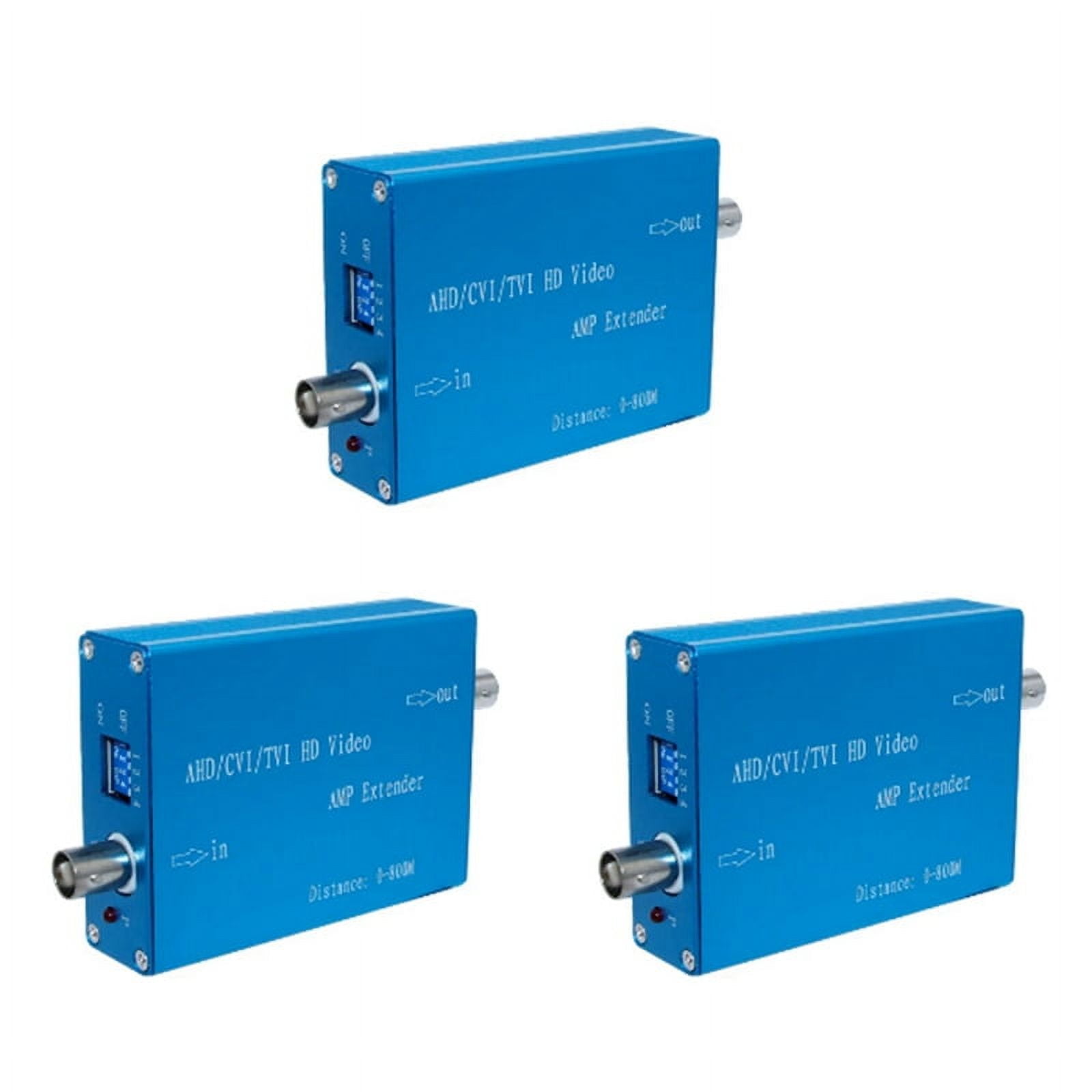 3X Coaxial Cable AHD/TVI/CVI/CVBS 1080P Video Amplifier Extends for ...