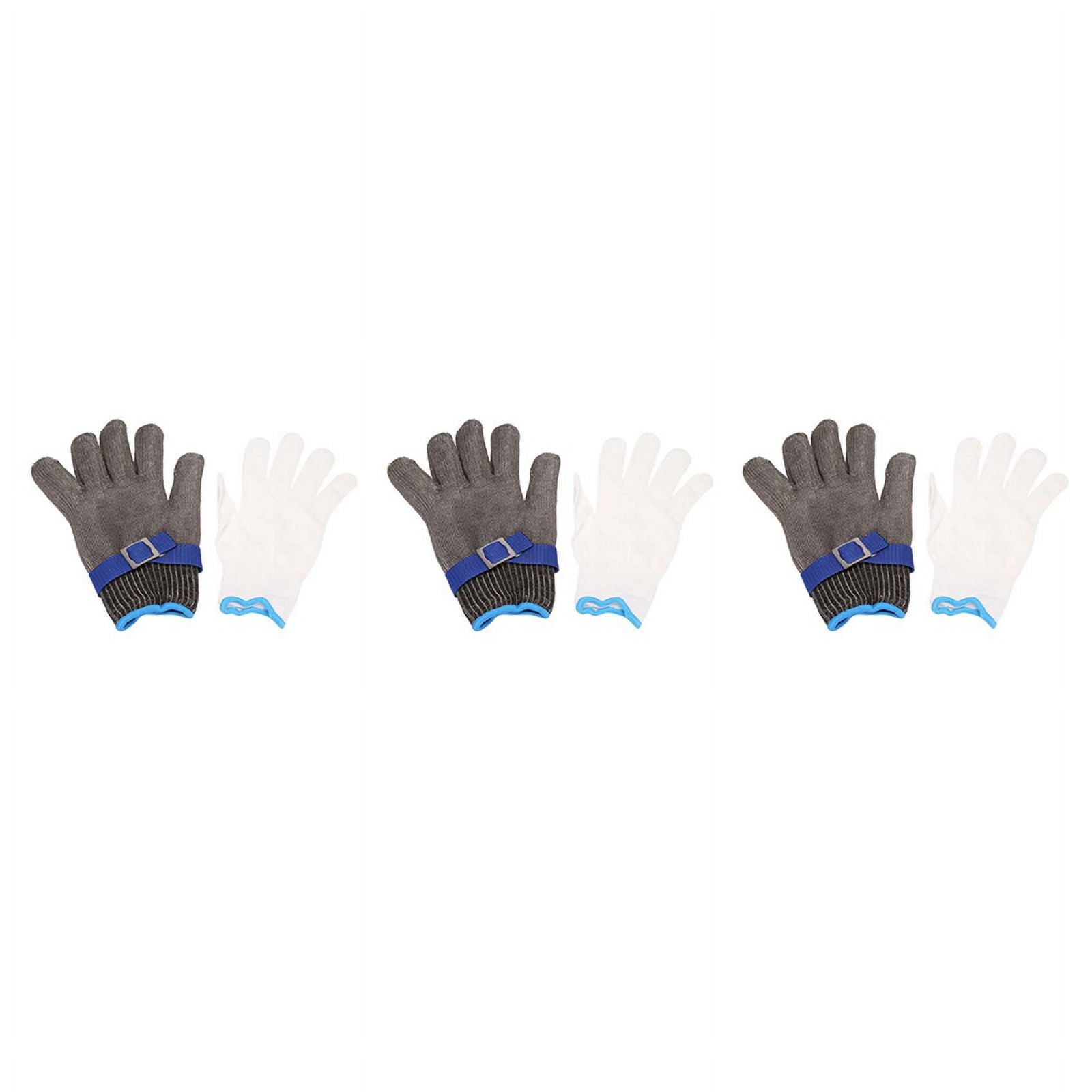 3X Cut Gloves-Stainless Steel Wire Mesh Butcher Safety Work Gloves for ...