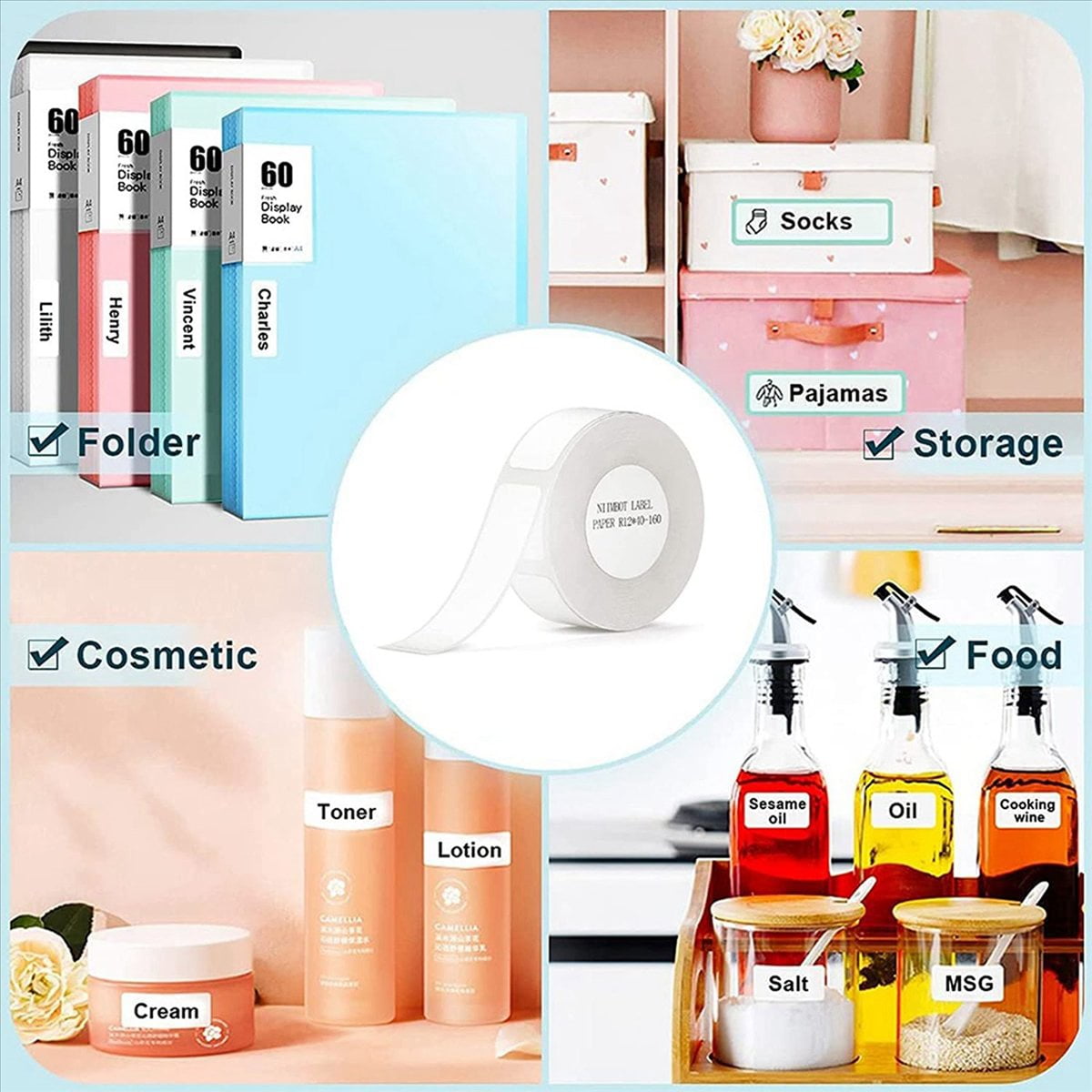 3X D101 D11 D110 White Label Printing Paper Name Sticker Adhesive Book ...