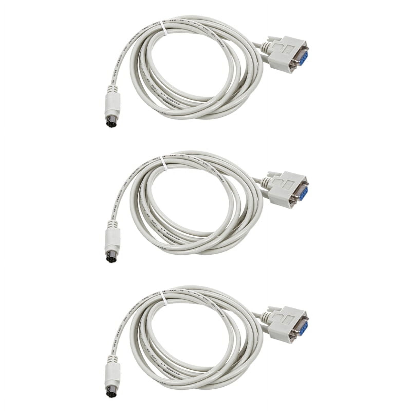 3X DB9P to 8P Mini Din RS232 Download Cable White 8.2 Ft for PLC -EH ...