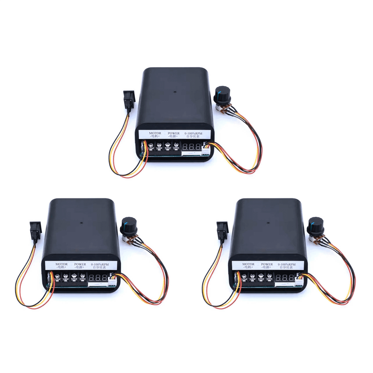 3X DC 10-55V 60A PWM Motor Speed Controller 0-100% RPM LED Digital ...