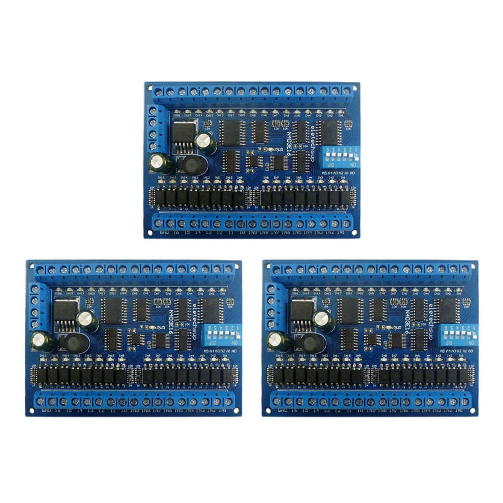 3X DC 12V 24V 16 Input 16 Output RS485 Remote Control Switch PLC IO Expansion Board Modbus RTU ...