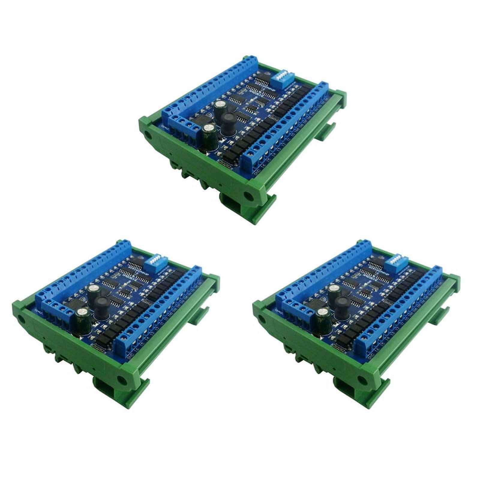 3X DC 12V 24V 16 in 16 Out RS485 Remote Switch PLC IO Expansion Board Modbus RTU Multifunctional ...